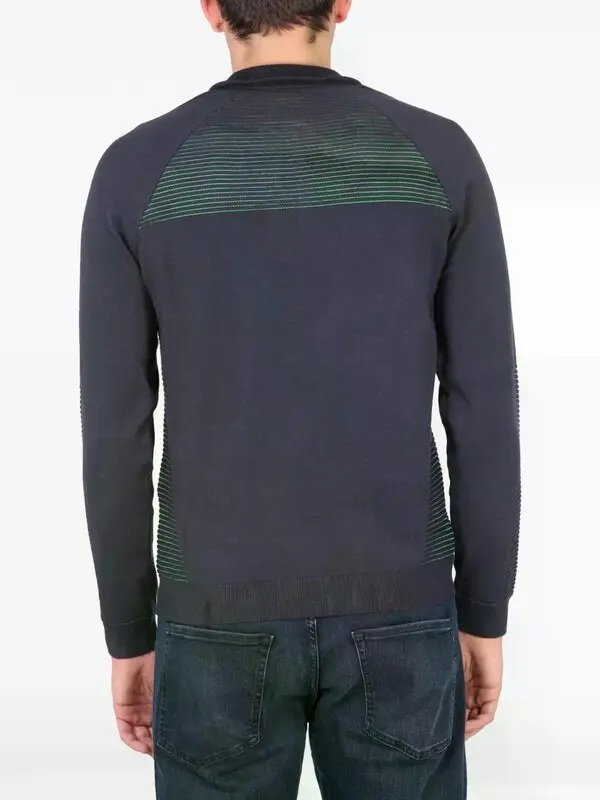 BOSS Striped Zip-neck Sweater