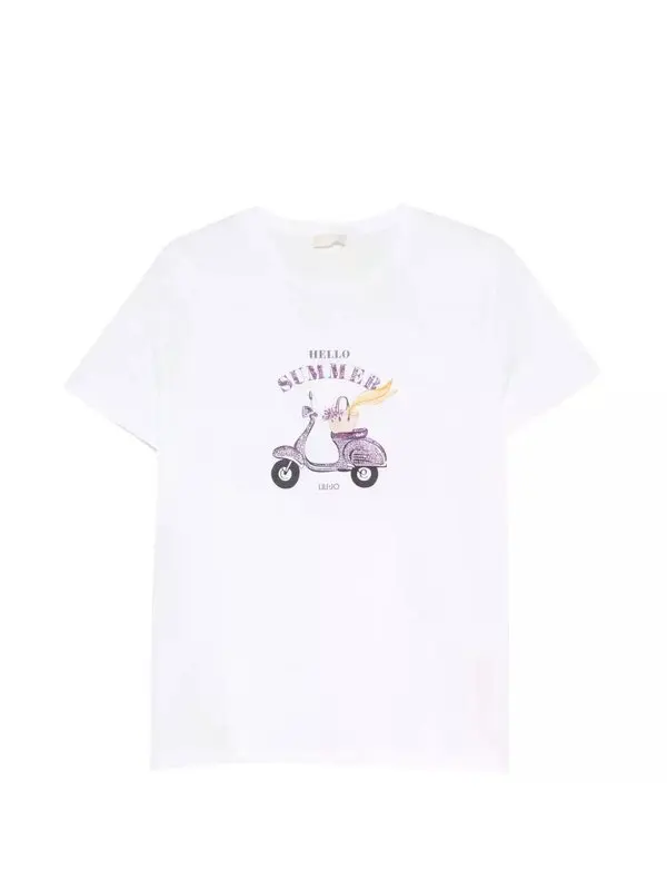 Liu Jo Cotton Jersey Graphic Print T-shirt - White