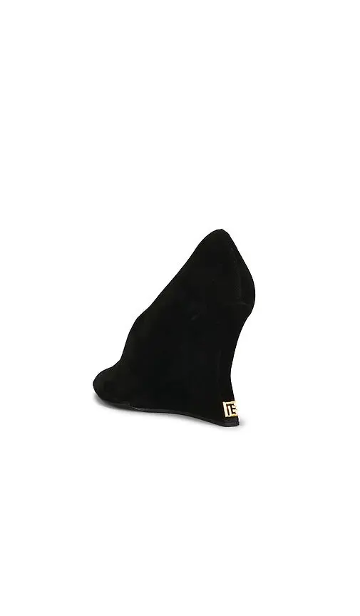 Balmain Suede Wedge Pump - Black