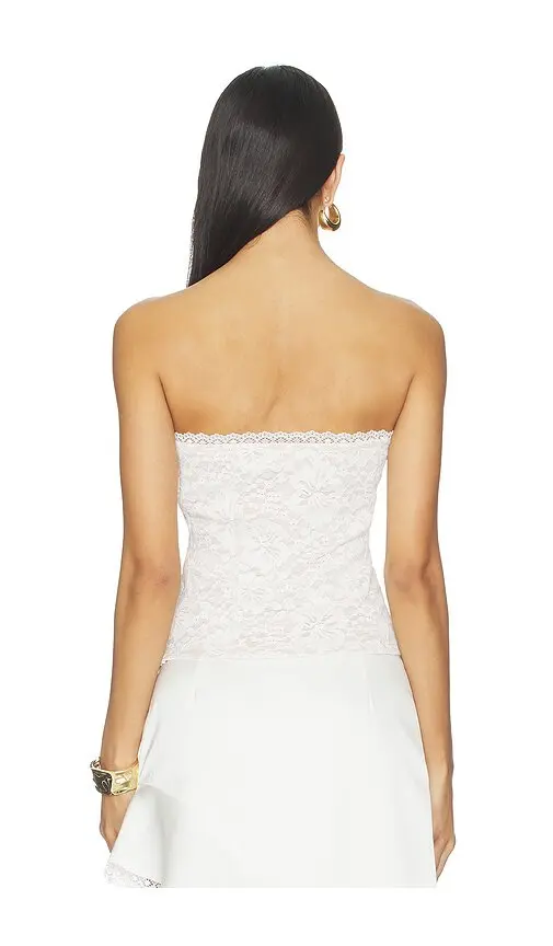 RUNAWAY THE LABEL Loana Lace Trim Strapless Top