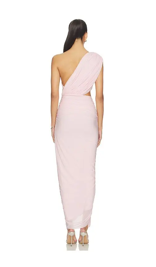 Superdown Asymmetrical Ruched Midi Dress - Blush