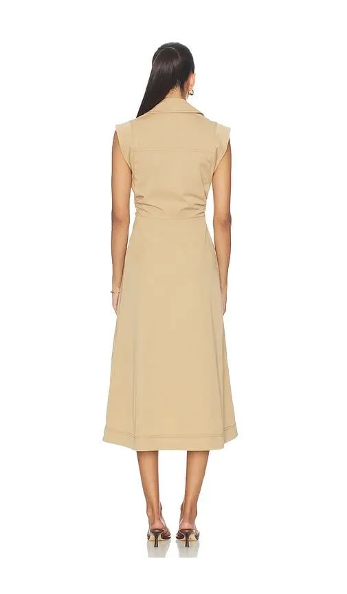 Veronica Beard Orla Gabardine Dress - Tan