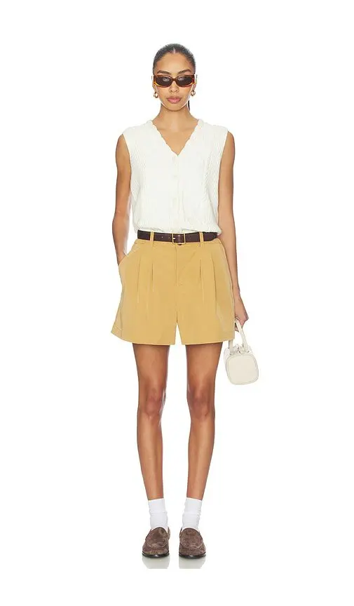 Varley Tatyana Cable Knit Vest Top - Ivory
