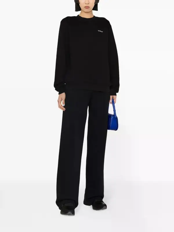 Off-White Cotton Sweatshirt With Arrows Motif