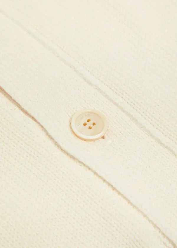 SLOWEAR Ribbed Cotton-knit High Neck Cardigan
