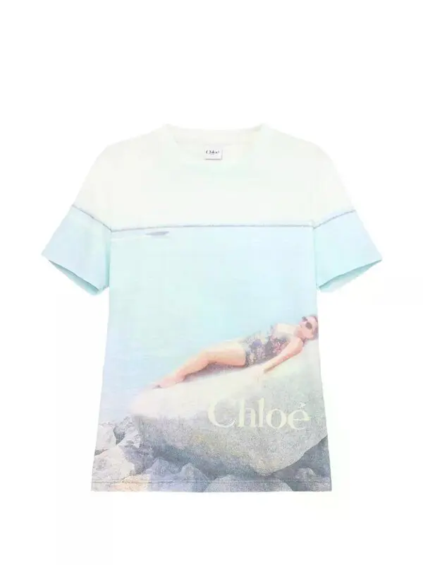 Chloé Graphic Print T-shirt - Blue