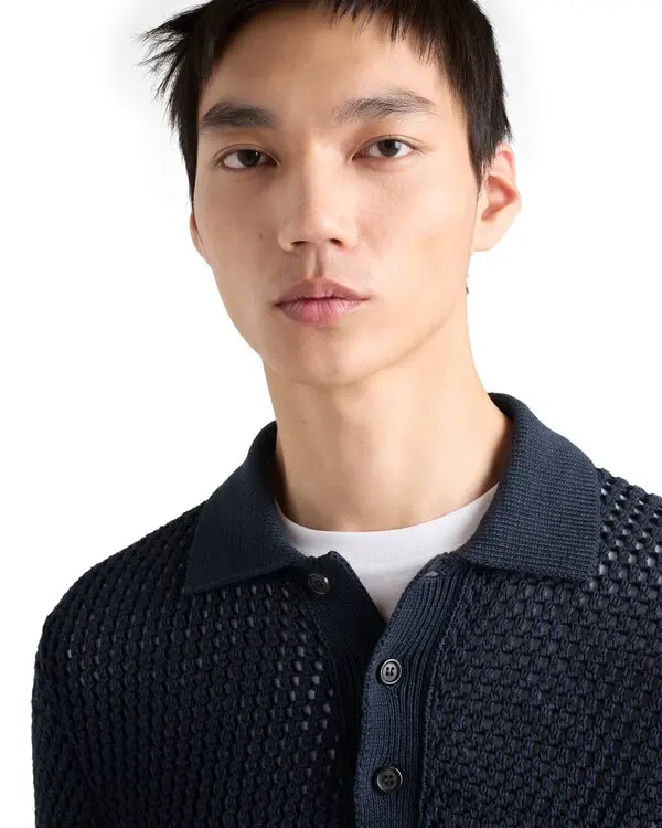Prada Linen And Cotton Polo Shirt