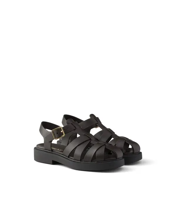 Prada Leather Fisherman's Sandals