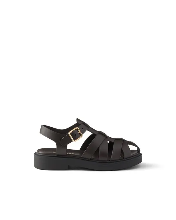 Prada Leather Fisherman's Sandals