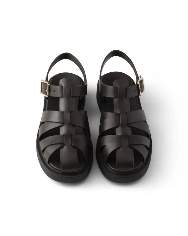Prada Leather Fisherman's Sandals