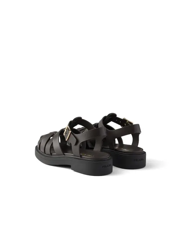 Prada Leather Fisherman's Sandals