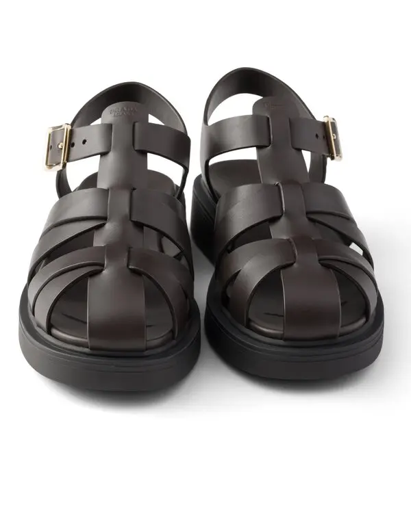 Prada Leather Fisherman's Sandals