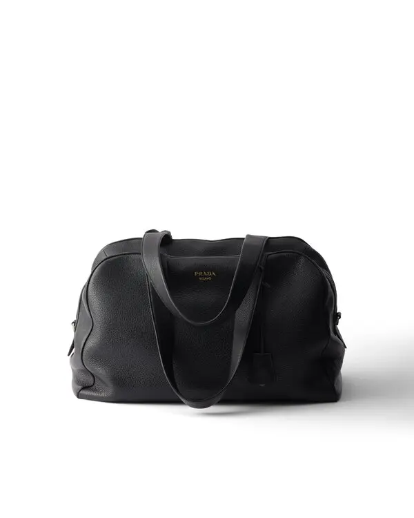 Prada Leather Duffle - Black