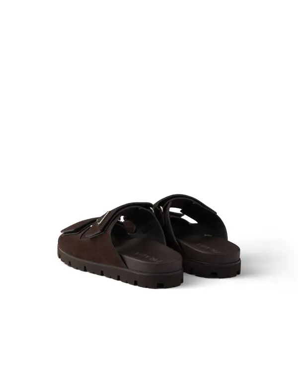 Prada Suede Band Sandals - Dark Brown