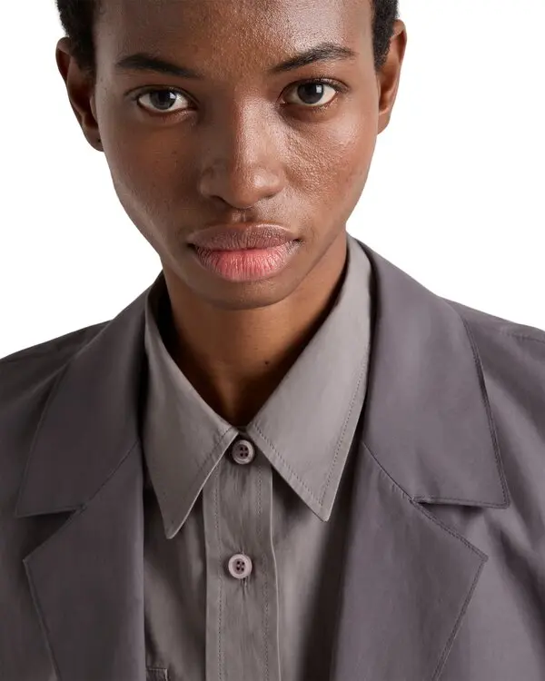 Prada Single-breasted Poplin Coat - Hematite
