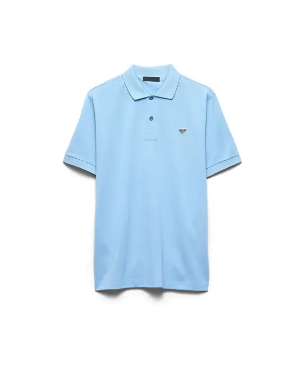 Prada Piqué Polo Shirt - Light Blue
