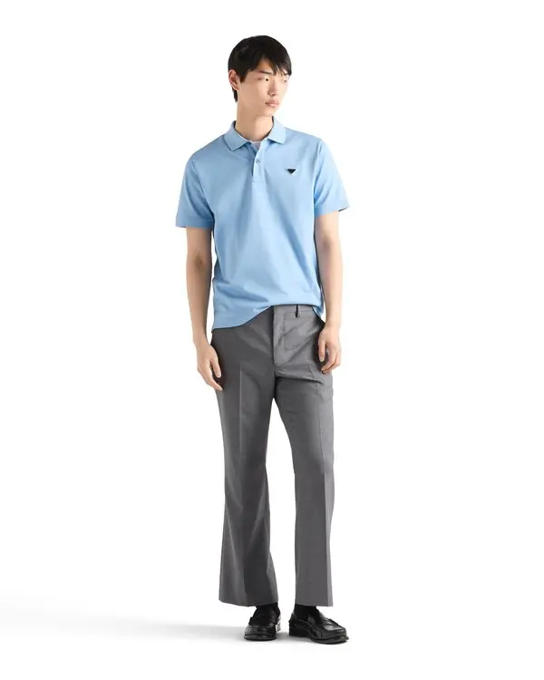 Prada Piqué Polo Shirt - Light Blue