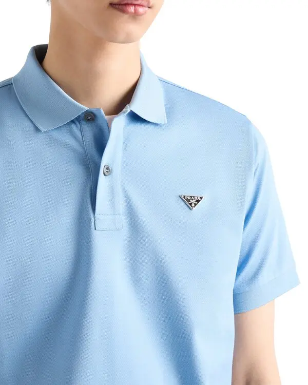 Prada Piqué Polo Shirt - Light Blue