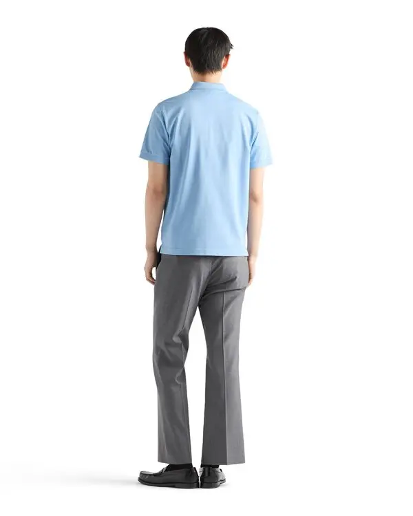 Prada Piqué Polo Shirt - Light Blue