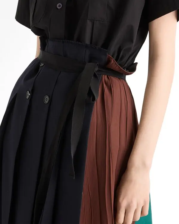 Prada Rush Stitch Fabric Patchwork Skirt