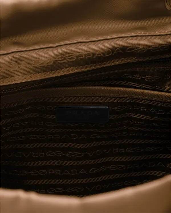 Prada Medium Re-nylon Backpack With Saffiano Leather Details - Brandy