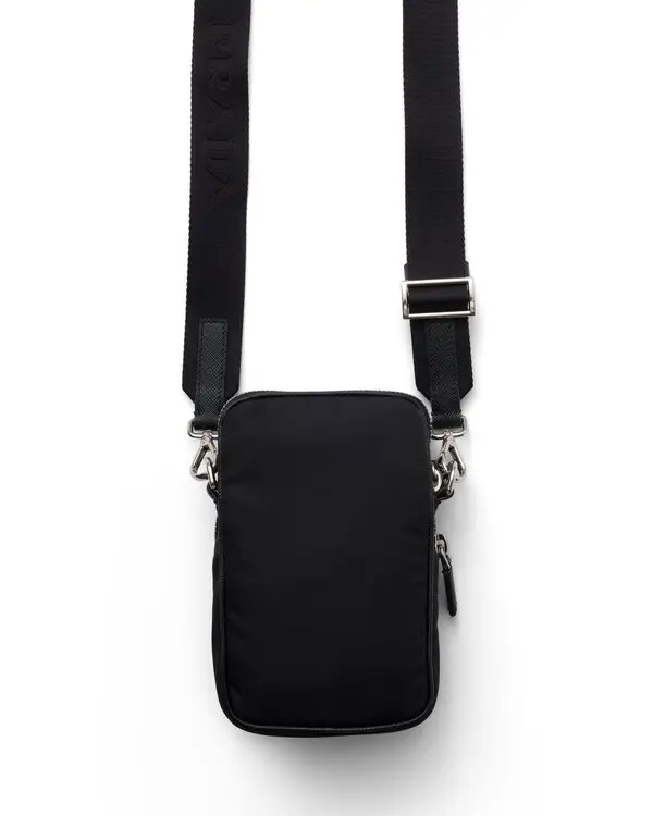 Prada Re-nylon And Saffiano Leather Smartphone Case - Black