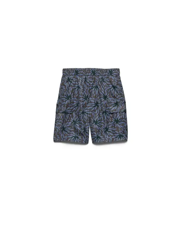 Prada Printed Re-nylon Swim Trunks - Hematite/nero