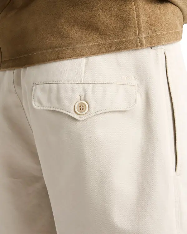 Prada Cotton Bermuda Shorts With Distressed Finish - Limestone