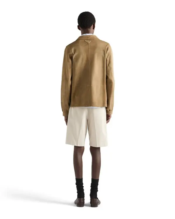 Prada Cotton Bermuda Shorts With Distressed Finish - Limestone