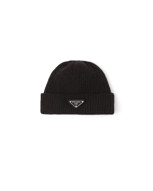 Prada Wool And Cashmere Beanie - Black