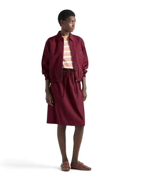 Prada Midi Skirt With Enameled Triangle Logo