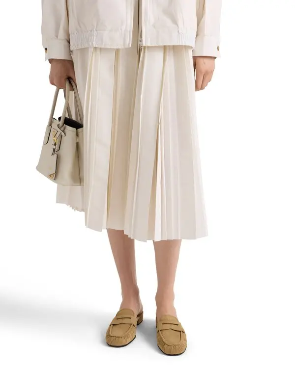 Prada Suede Mules - Ecru