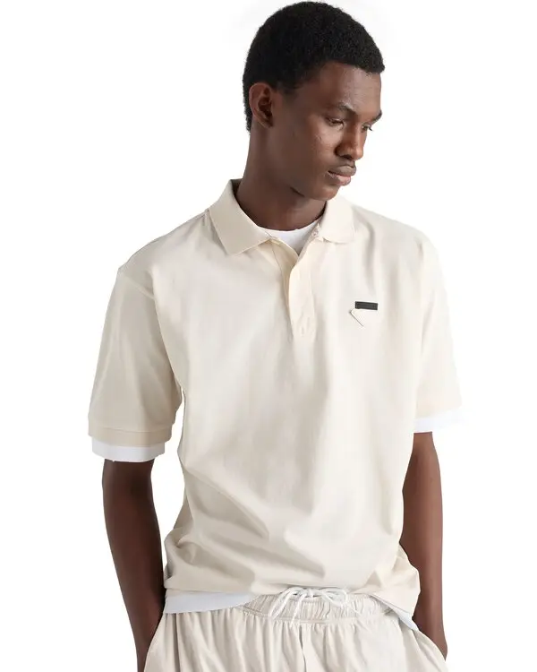 Prada Cotton Polo Shirt - Talc/white