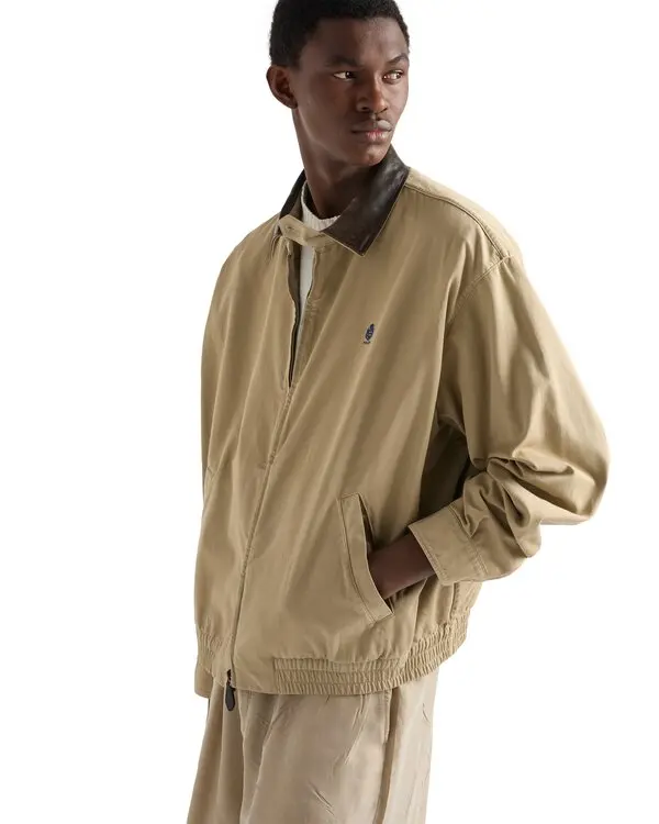 Prada Cotton Jacket With Leather Details