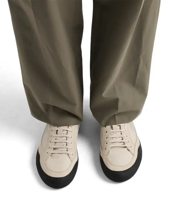 Prada Speedrock Re-nylon And Suede Lace-up Sneakers - Ivory