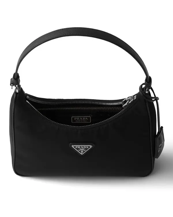 Prada Re-edition 2005 Mini Bag In Re-nylon And Saffiano Leather - Black