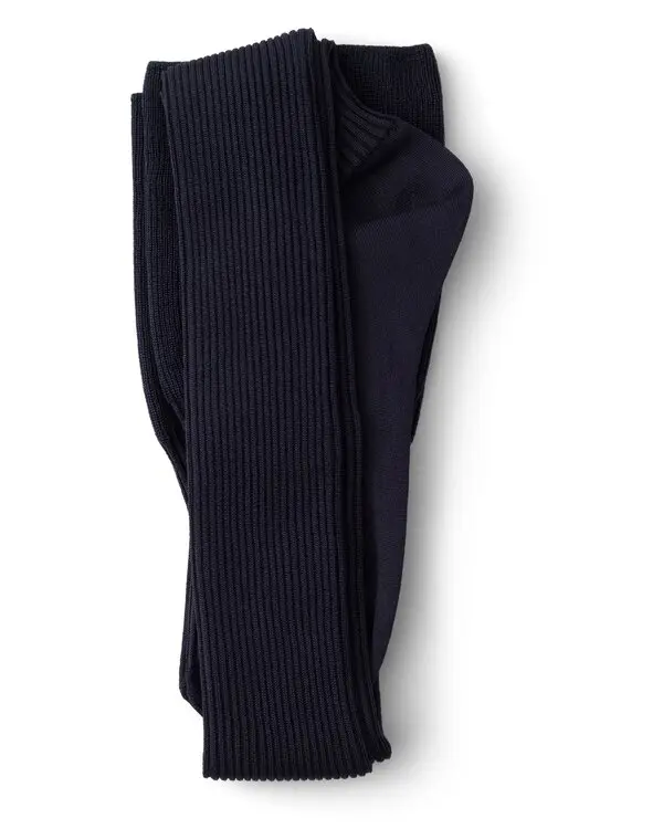 Prada Silk Thigh-high Stockings - Navy