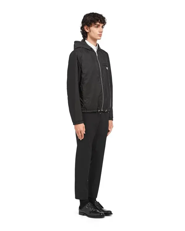 Prada Reversible Nappa Leather And Re-nylon Hooded Jacket