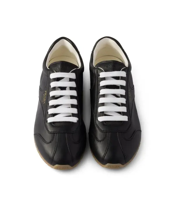 Prada Nappa Leather Sneakers - Black