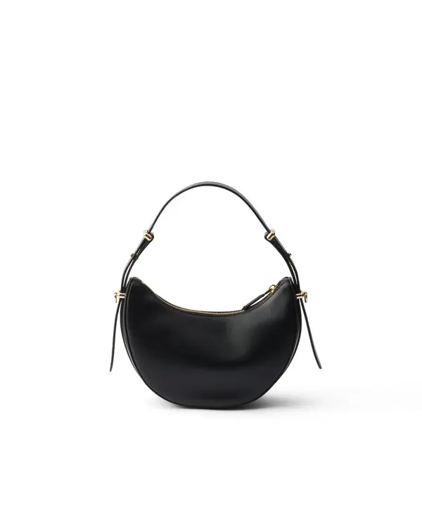 Prada Mini Leather Shoulder Bag - Black