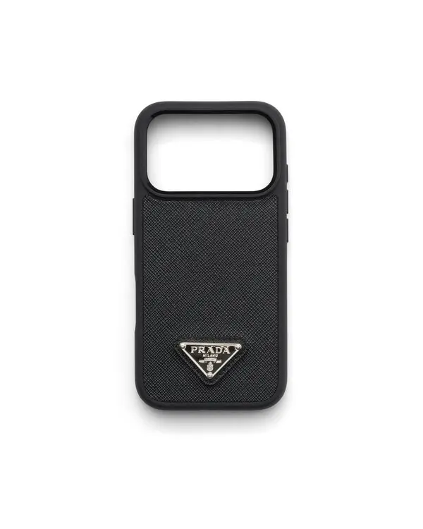 Prada Saffiano Leather Case For Iphone 17 Pro - Black