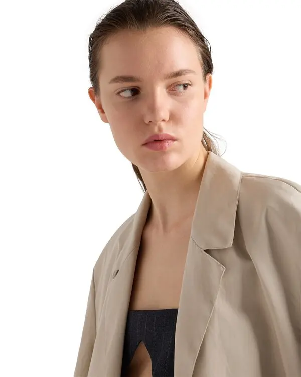 Prada Single-breasted Poplin Coat