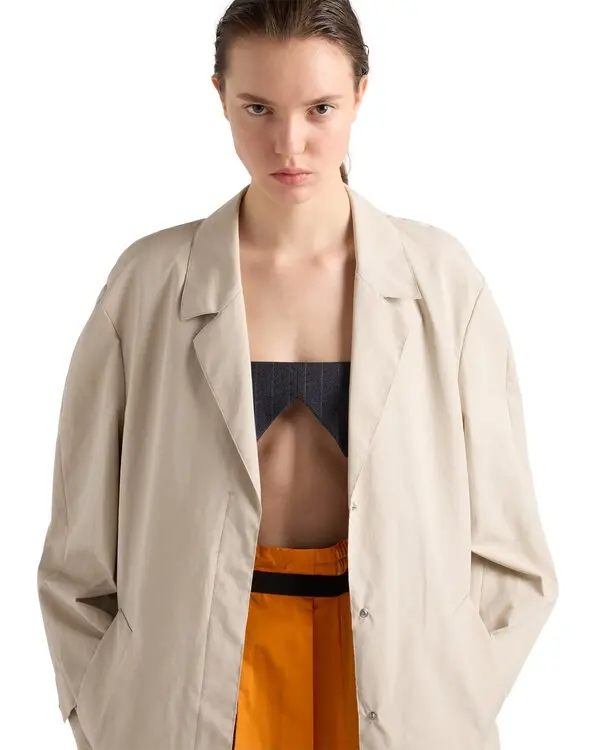 Prada Single-breasted Poplin Coat