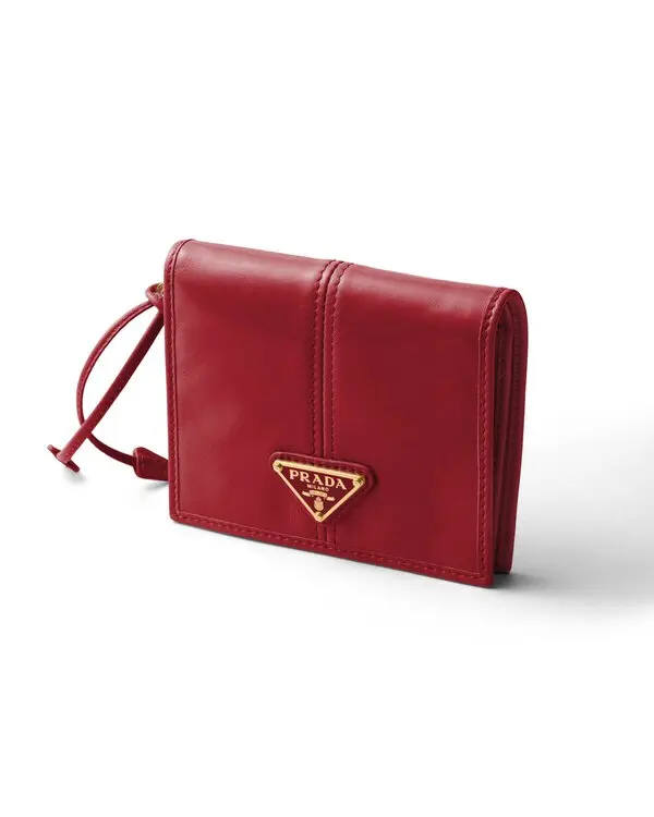 Prada Small Leather Wallet - Red