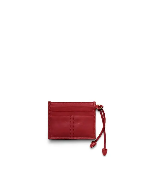 Prada Leather Card Holder - Red