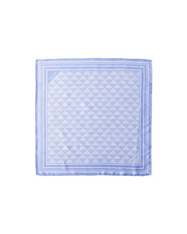 Prada Jacquard Silk Scarf 55 - Wave/white