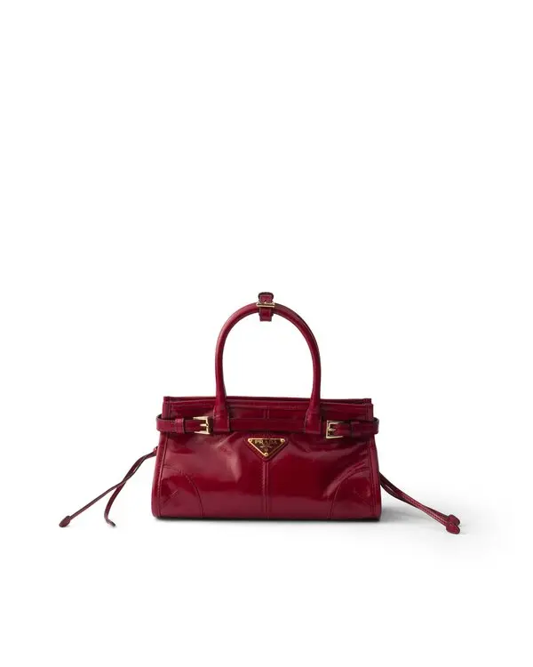 Prada Leather Mini Handbag - Ruby Red