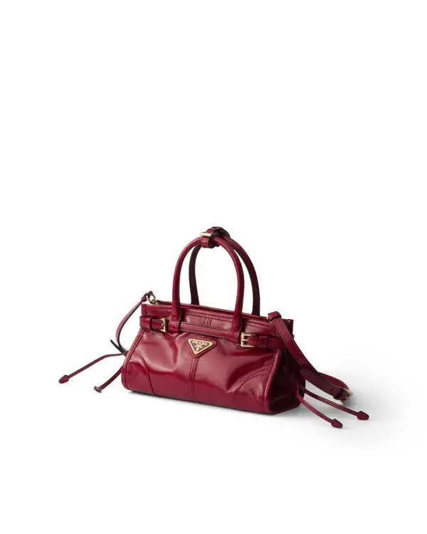 Prada Leather Mini Handbag - Ruby Red