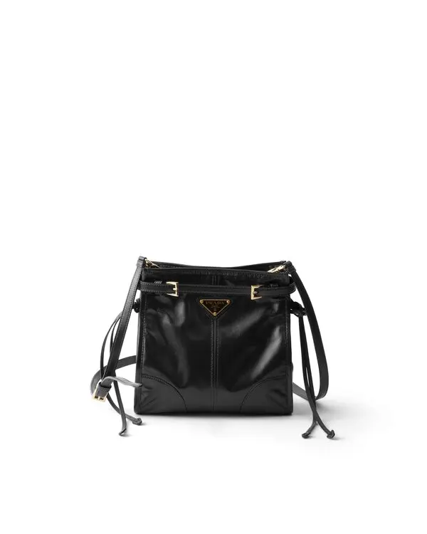 Prada Leather Mini Shoulder Bag - Black