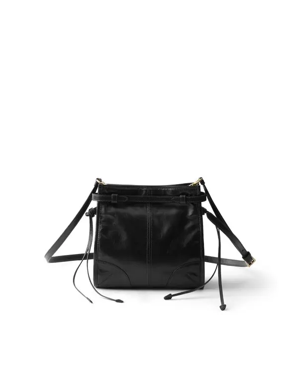 Prada Leather Mini Shoulder Bag - Black